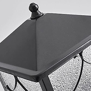 JSBDPHW Outdoor Waterproof Column Light Metal LED Warm Light Post Light Glass Lamp Shade Wall Lawn Courtyard Pillar LampPedestal Light Outdoor Post Light Fixtures