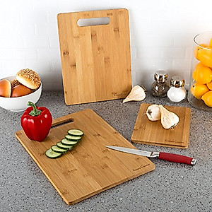 Classic Cuisine 3 Piece Set Bamboo Cutting Board, Natural