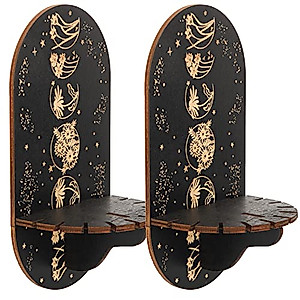 ABOOFAN 2pcs Crystals Wall Display Crystal Holder Wall Mount Display Shelf Bohemian Moon Phrase for Crystals Gems Divination Wiccan Altar Supplies