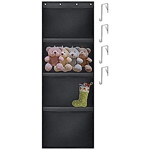 YUAB Stuffed Animal Storage - Large Capacity Hanging Storage Organizer with Visible Mesh Pockets - Behind Door Storage Organizer for Plush Toys and Baby Supplies