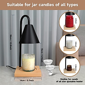 Erumpere Candle Warmer Lamp, Dimmable Candle Warmer Lamp for Jar Candles, Electric Candle Warmer Lamp with Timer 2H/4H/8H Nightstand Lamp for Bedroom (2 Wax Warmer Bulbs)