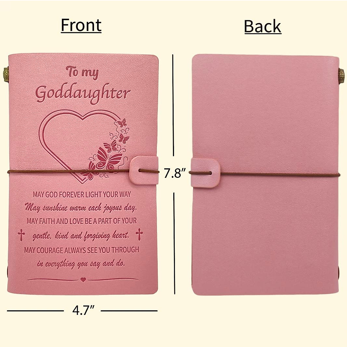 MALLAbyLAMMA To My Goddaughter Journal, Goddaughter Wallet Card, Goddaughter Keychain Gift Set, 140 Page Refillable Notebook, Suitable for Birthday, Graduation, Christmas