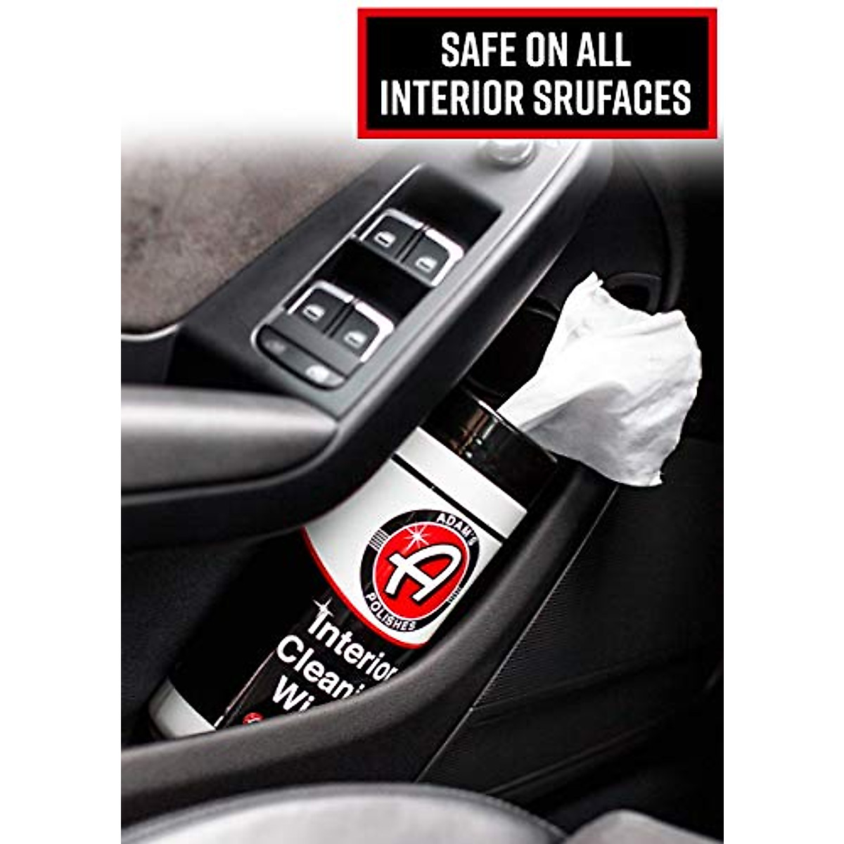 Adam's Interior Cleaning Wipes 30 (7 x 9 inch) Wipes - Powerful Cleaner Removes Embedded Dirt - Great For Leather and Vinyl Steering Wheels, Door Panels, Dashboards, Plastic, and Other Vinyl (1 Pack)