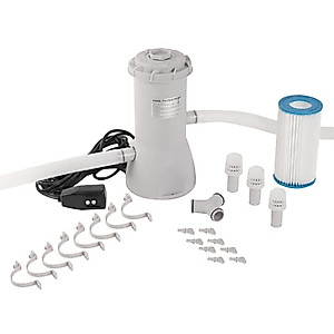 TonGass Above Ground 1000 GPH Pool Filter Pump - with Air Release Valve - Uses Type A or C Filter Cartridge - All-in-One Pool Filter Pump and Accessories