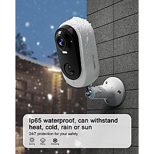 BG ANGEL Security Camera Outdoor, Wireless 1080P Home Surveillance Cameras, WiFi Camera Rechargeable Battery Powered w/Color Night Vision, PIR Motion Detection Sensor, Siren Alarm, 2-Way Audio, IP65