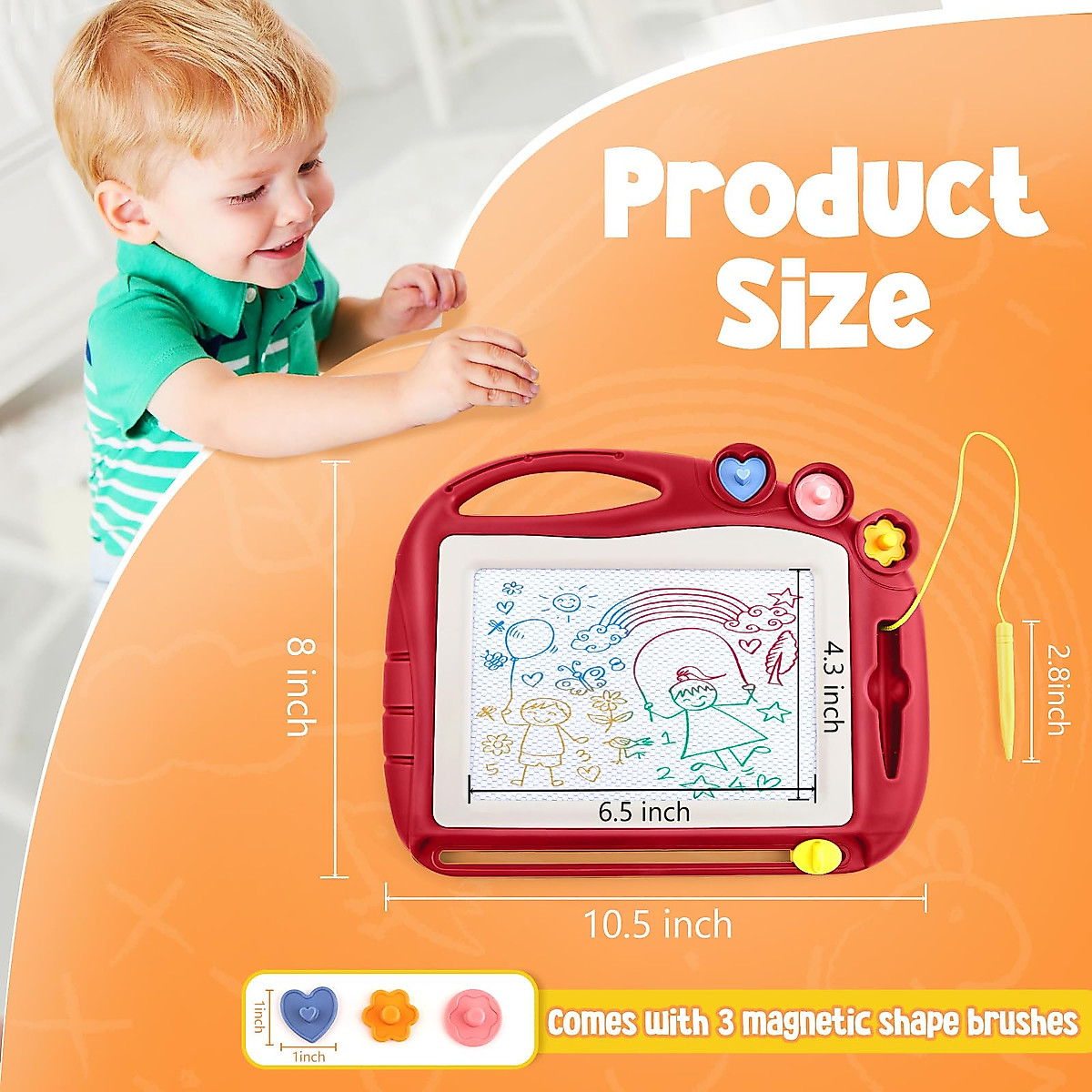 Magnetic Drawing Board, Toddler Toys for Age 1 2 3 Boys Girls, Etch a Sketch, Best Birthday Easter Christmas Halloween Kids Toy Gifts for Boys and Girls