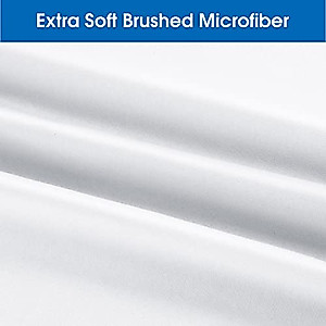 HOMEIDEAS Queen Size Bed Sheets - 6 Piece Set (White) - Extra Soft Brushed Microfiber 1800 Bedding Sheets, Deep Pocket, Wrinkle & Fade Free