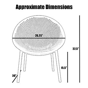 2xhome Set of 2 Modern Oval Chairs, Contemporary Accent Lounge Chairs with Perforated Breathable Egg Shaped Pod Seat for Kitchen, Dining, Patio, Indoor, Outdoor, White