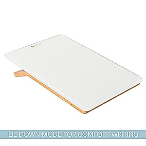 Desktop Glass Whiteboard with Reversable Wood Stand, Tabletop Small Portable Dry Erase White Board Easel, Reusable Desk Notepad 9.5"x6.7" for Office, Home, School, Marker&Eraser Included, Yeoux