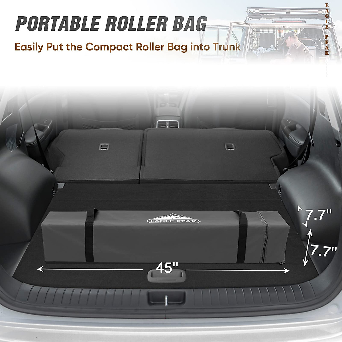 EAGLE PEAK 8x8 Slant Leg Pop-up Canopy Tent Easy One Person Setup Instant Outdoor Beach Canopy Folding Portable Sports Shelter 8x8 Base 6x6 Top (Blue)