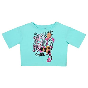 Nickelodeon That Girl Lay Lay Short Sleeve Tee and Tanktop 2-Pack for Girls, Lay Lay Girls T-Shirt and Tanktop 2-Pack Bundle (Aqua/White, 6/6X)