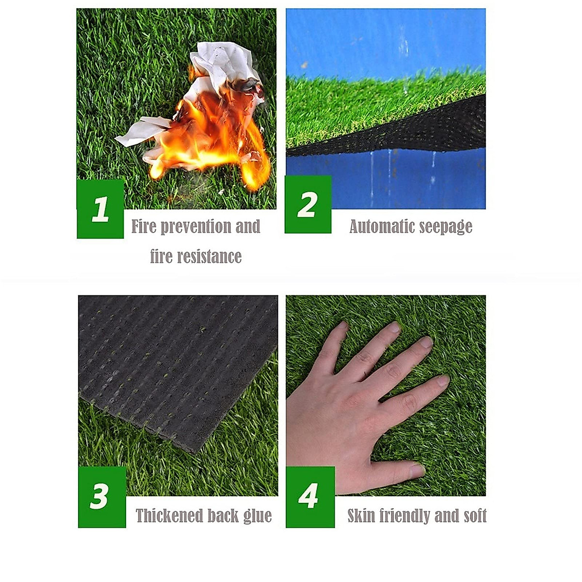 IYU_Dsgirh Artificial Grass Turf Lawn Mat Blanket, Fake Grass Rug for Home Garden Decor, Landscape Synthetic Grass Mats Carpet for Pets Indoor Outdoor Patio Balcony Yard Party (78.7 x 78.7 Inches)