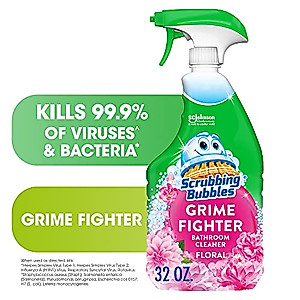 Scrubbing Bubble Bathroom Grime Fighter, Floral Fusion Scent, 32 oz Spray Bottle