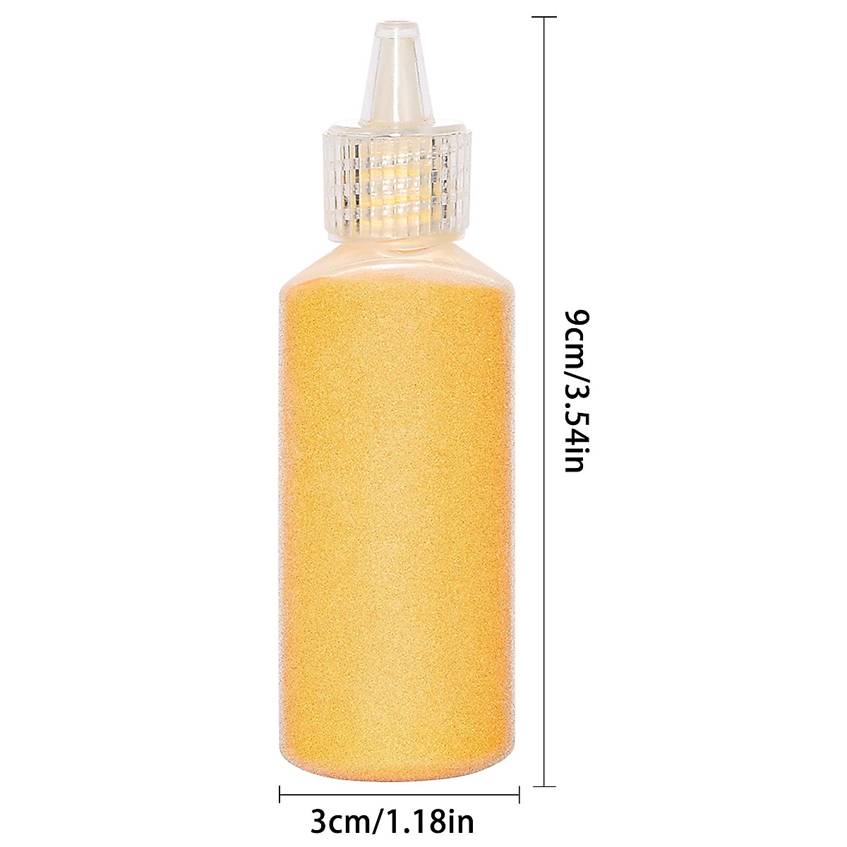 MIKIMIQI 6 Pcs Art Sand, Craft Sand Kit 1.25oz Bottles Sand Arts and Crafts Kit DIY Sand Painting Decorative Sand Vase Glass Sand Scenic Sand Wedding Sand for Decorations (Gold)