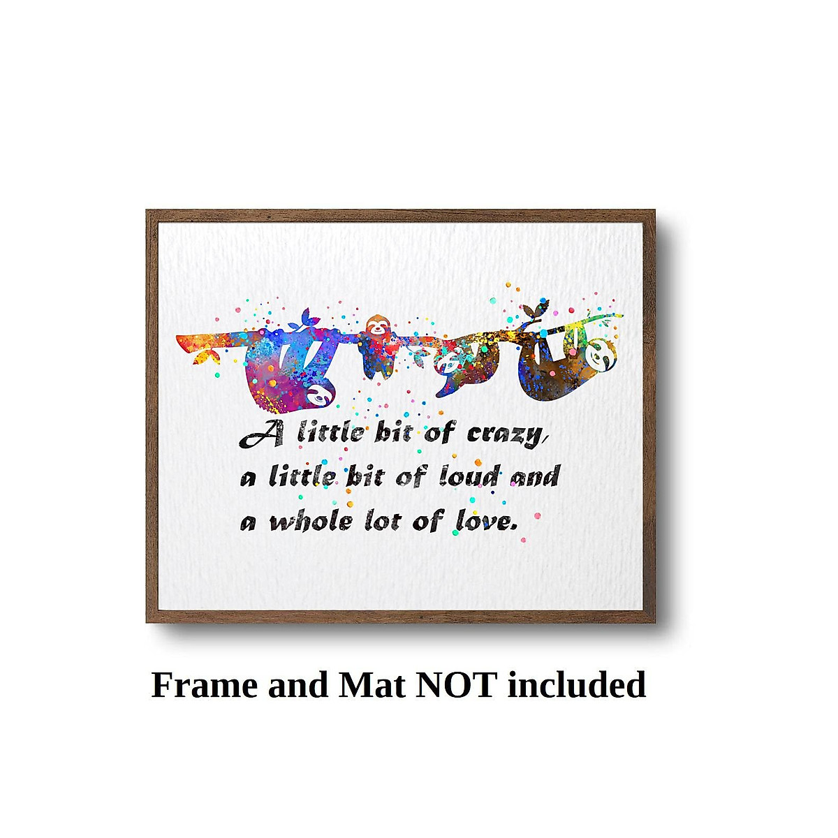 Dignovel Studios 8X10 Unframed Sloth Family of Four Family Motherhood Watercolor Art Print Poster Wall Art Nursery Kids Office Home Decor DN605