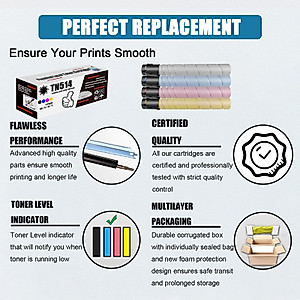 RIOMAN TN514 Toner Cartridge Compatible with Chip Replacement for Konica Minolta High Yield Compatible for Konica Minolta Bizhub C458 C558 C658 Toner Printers Combo Pack