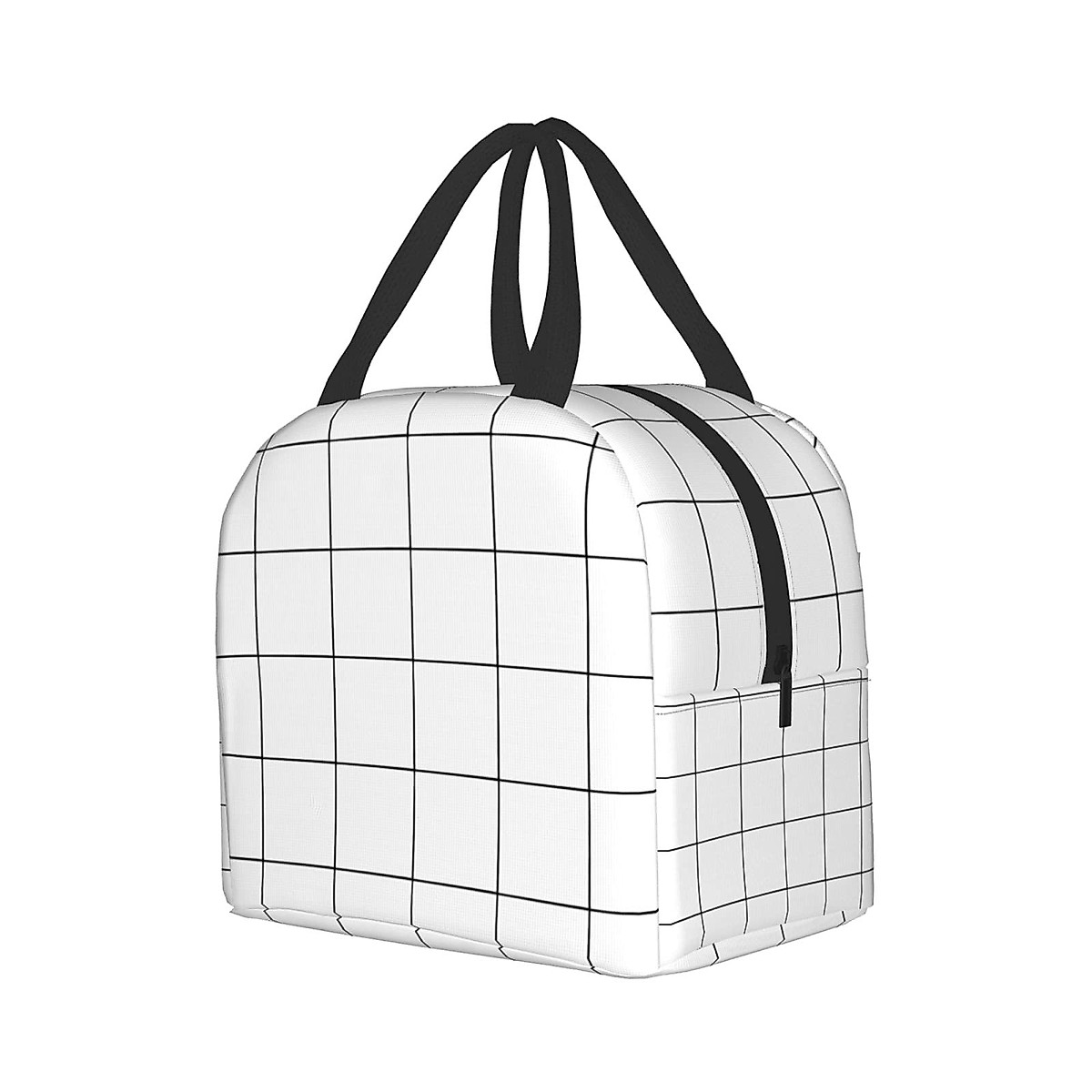 White Checkered Bags, Reusable Snack Bag Food Container For Boys Girls Men Women School Work Travel Picnic Waterproof Outdoors Game Handbags For Adults