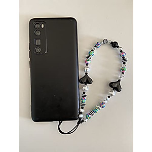 AOERUN Beaded Phone Charm Y2K Phone Strap Charm Handmade Cell Phone Lanyard Wrist Strap Kawaii Acrylic Beads Cell Phone Chain