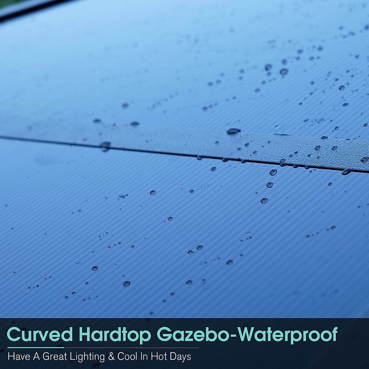 PHI VILLA 10' x 10' Hardtop Gazebo Outdoor Pavilion Tents Metal Frame Curved Roof Patio Gazebo with Netting and Curtains for Parties,Patio, Garden, Lawn(Brown)