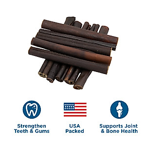 Best Bully Sticks All Natural Peanut Butter Flavor Beef Collagen Sticks - 6 Inch 6 Pack - Long Lasting Limited Ingredient Dog Chew - Supports Healthy Joints, Skin & Coat