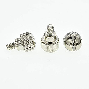 10Pcs 6#-32x5 for Computer PC Case Cooling Round Toolless Adjustment Screw Thumbscrews Thumb Screw M3.5 - (Silver) SCRW-194542