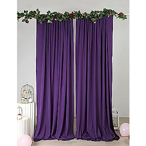 SHERWAY 2 Panels 4.8 Feet x 10 Feet Purple Photography Backdrop Drapes, Thick Polyester Window Curtain for Wedding Party Ceremony Stage Decoration