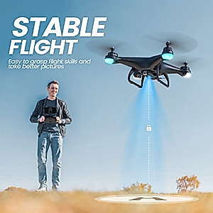 Holy Stone HS110D FPV RC Drone with 1080P HD Camera Live Video 120 Wide Angle WiFi Quadcopter with Gravity Sensor, Voice Control, Gesture Control, Altitude Hold, Headless Mode, 3D Flip RTF 2 Batteries
