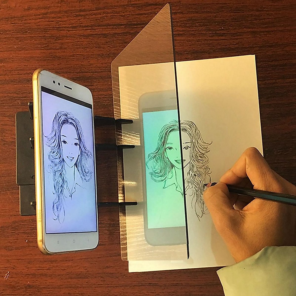 Optical Drawing Projector, Optical Drawing Projector Tracing Board DIY Sketch Painting Table Desk Tool Cell Phone Tablet Auxiliary Drawing Tool