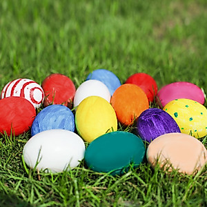 36 Pcs 2.36" Easter Unpainted White Eggs Wooden Decorating for Kids DIY Paint Your Own Egg Decor, Crafts, Easter Hunt, Basket Stuffers, School Activities Supplies