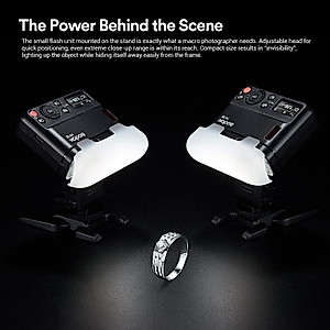 Godox MF12 Macro Flash, 2.4G Wireless Control TTL/M Mode, Built-in 3.7V Rechargeable Lithium Battery, Off-Camera TTL Flash Light Compatible for Canon Nikon Sony Fuji Olympus Panasonic