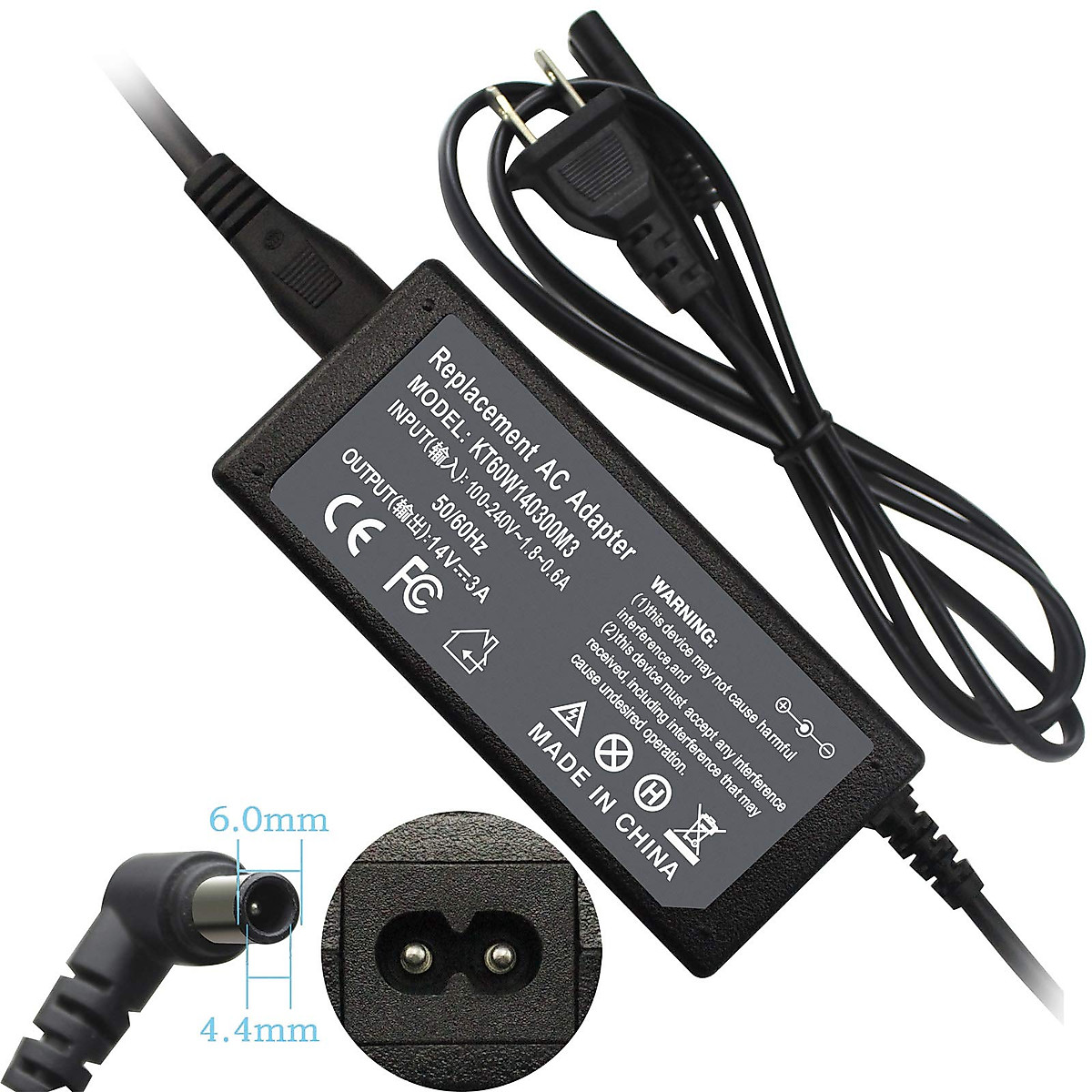 Laptop 14V LCD LED Power Supply AC Adapter for Samsung Monitor SyncMaster LCD TFT 770 CF390 P2770 P2770FH 193P 150MP S22A300B S20A350B S22A100N S27B550V S23B550V AD-4214l AD-4214N A3514-DPN Charging