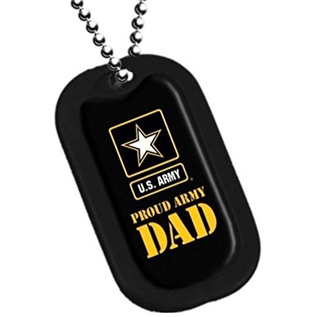 Dog Tag Key Chain Necklace Engrave-Able U.S. Military Proud Army Dad #2765