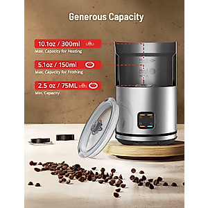 Milk Frothers, PARIS RHÔNE 4-in-1 Automatic Warm and Cold Milk Foamer, Electric Milk Frother and Steamer for Coffee, Milk Warmer, Foam Maker for Latte, Cappuccino, Macchiato