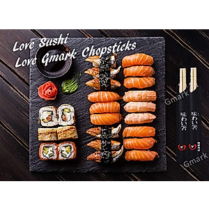 Disposable Chopsticks Pack of 100 Pair, 9" Japanese Style Sleeved Sushi Chopsticks by Gmark GM1038