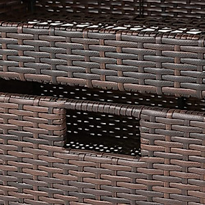 Christopher Knight Home Corona Outdoor Wicker Bar Table Cart, Multibrown