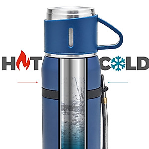BALIBETOV Camping Thermos for Mate - Vacuum Insulated With Double Stainless Steel Wall- A Mate Thermos Specially Designed as Mate Argentino Kit that includes Bombilla and Mate Cup (Gray)