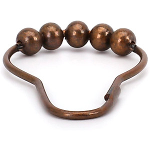 2lbDepot Shower Curtain Rings Hooks - Oil Rubbed Bronze Finish - Premium 18/8 Stainless Steel - Locking Rings with Easy Glide Rollers - Five Finishes Available - Set of 12 for Shower Rods