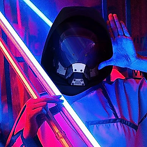 Guayma Halloween Cyberpunk Mask Airsoft Paintball Anti Fog Full Face Mask for Tactical Costume Techwear Cosplay Props,Black