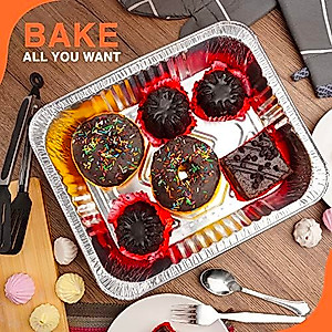 Home Stockware Thin Aluminum Pans 30 Pack - 9x13 inches Disposable Foil Pans Without Lids, Half-Size Deep Tin Foil Pans for Cooking, Baking, BBQ, Grilling, Storing, Prepping Food