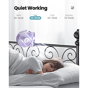 Gaiatop Portable Clip on Fan Battery Operated, Small Powerful 3 Speed Quiet 360° Rotate, USB Rechargeable Mini Personal Cooling for Desk Table Home Office Stroller Camping Purple