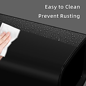 KHMMGK 2.6 Gal Black Bathroom Trash Can,Metal Waste Baskets with Removable Inner Bucket,Small Office Garbage Can