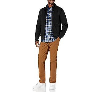 Amazon Essentials Men's Full-Zip Fleece Mock Neck Sweatshirt, Black, X-Large