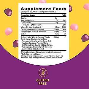 Nature's Way Alive! Premium Calcium + D3 Gummies, Supports Healthy Bones & Muscles*, Strawberry and Raspberry Lemonade Flavored, 60 Gummies