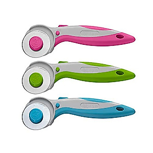 Elan Rotary Cutter for Fabric Rosa, Fabric Rotary Cutter Sewing, Fabric Cutters, as Blade Roller Cutter for Fabric Cutter, Rotary Cutter Blades 45mm, Fabric Cutting Wheel, Perfect Quilting Tools