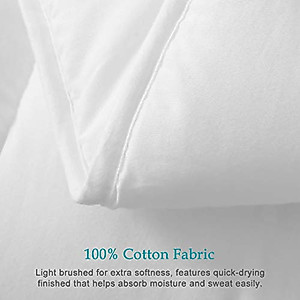 Oaken-Cat Lightweight All-Season Down Alternative Comforter Full/Queen - 100% Cotton Cover Ultra-Soft Breathable Microfiber Quilted, Cooling Thin Duvet Insert for Warm/Hot Sleepers(88x88, White)