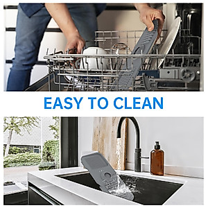 Silicone Faucet Splash Guard and Small Triangle Roll-Up Dish Drying Rack with Silicone Coating, Multifunctional Kitchen Drain Storage Tool