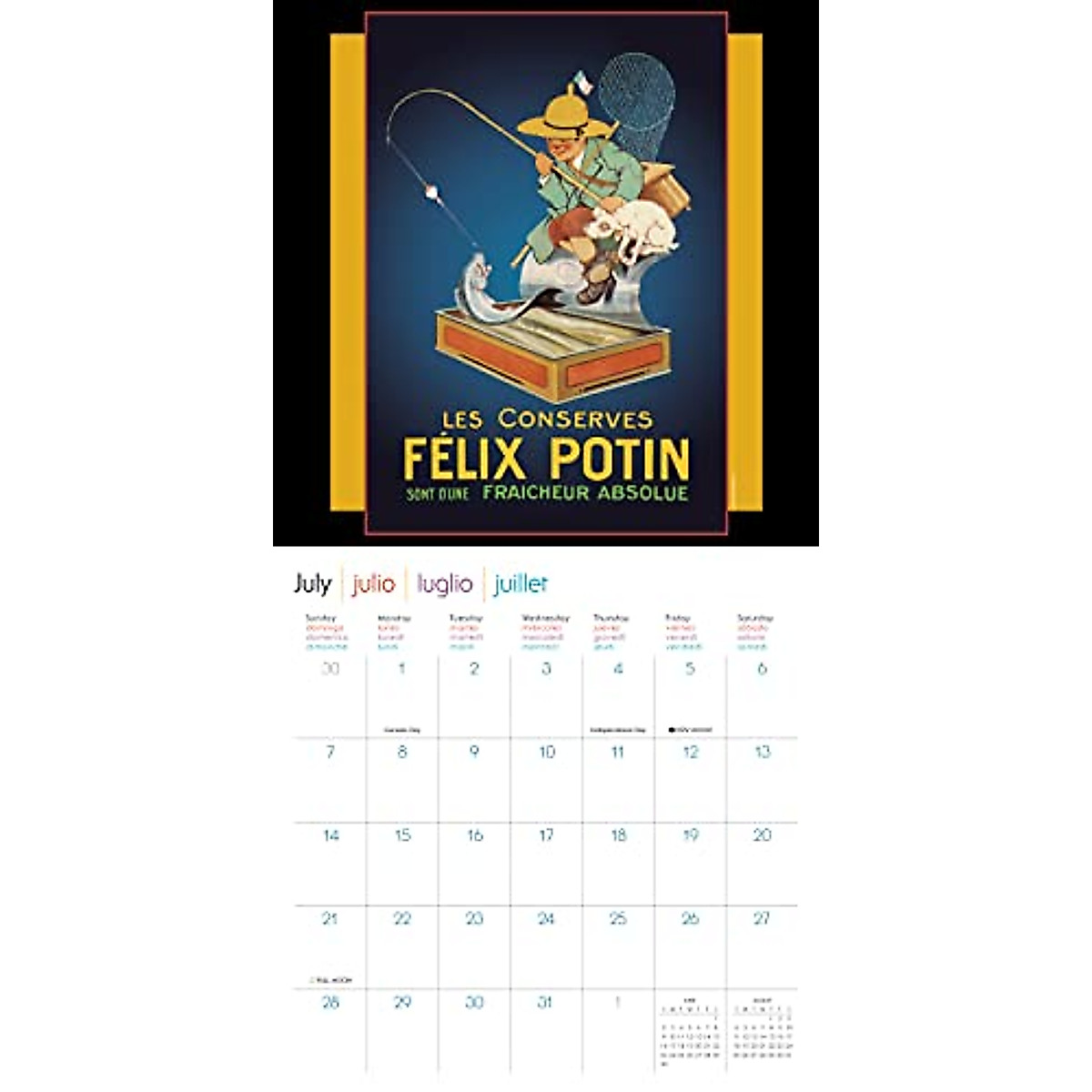 Bon Appétit 2024 Wall Calendar — Vintage Poster Art, 16-Month Cooking Calendar, 12" x 12"