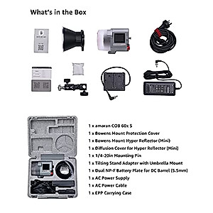 Aputure amaran 60xS Bi-Color Outputing Light,LED Video Bowens Mount Point Source LED Light CRI 96+ TLCI 96+,CCT 2700K-6500K