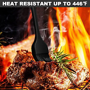 Anaeat 2 Pack Silicone Basting Pastry Brushes - Heat Resistant Brush with Soft Bristles, Hygienic One Piece Design, Marinade Brush Great in Baking for Spreading Oil Butter Sauce BBQ Grill