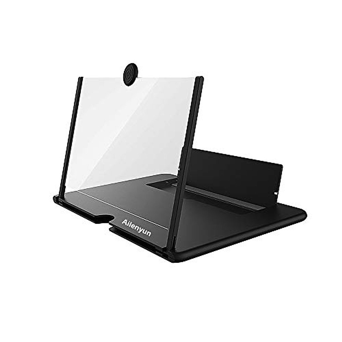 12‘’ Screen Magnifier 3D Smart Mobile Phone Movies Amplifier with Leather Foldable Holder Stand for Any Smartphone, for iPhone X / 8/8 Plus / 7/7Plus and All Other Smart Phones